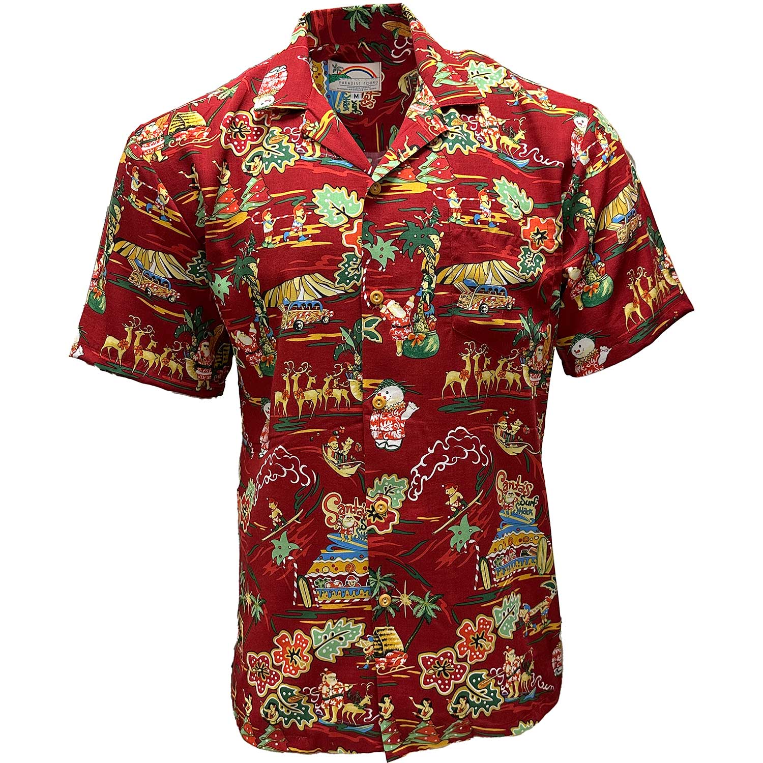 Paradise Found Santa's Surf Shack - Red | Aloha Shirt Shop