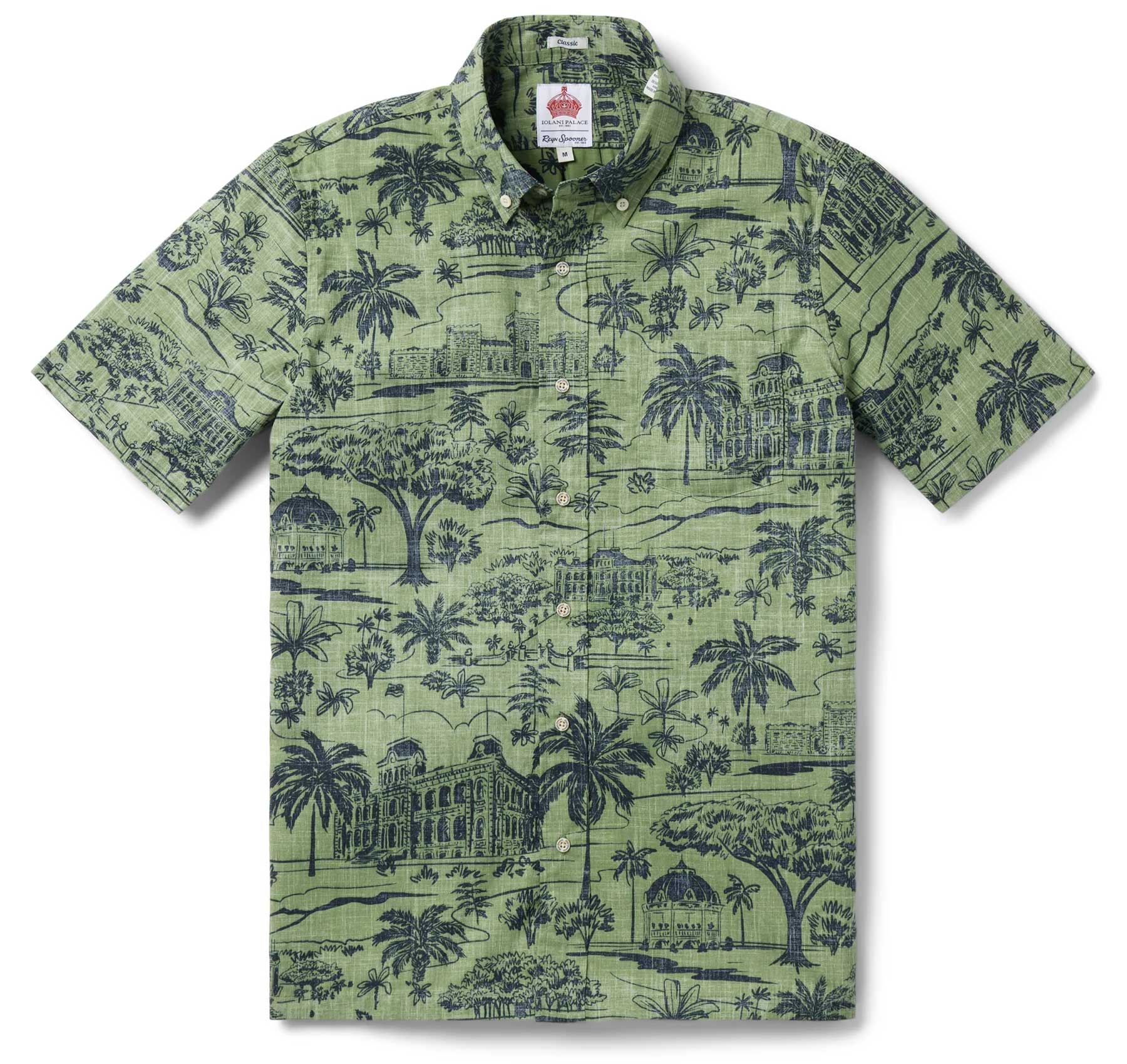 Reyn Spooner - Iolani Palace - Jade | Aloha Shirt Shop