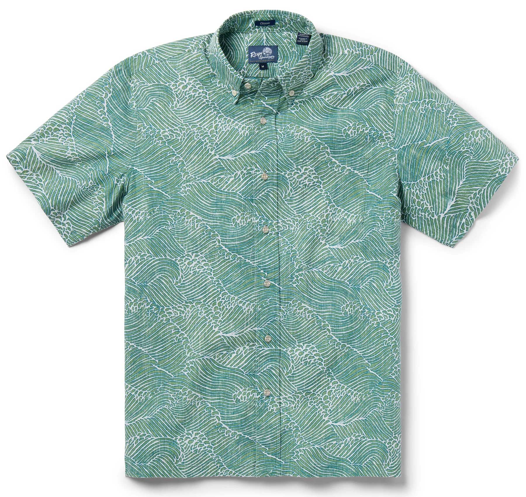 Reyn Spooner - Molokai Channel Green | Aloha Shirt Shop