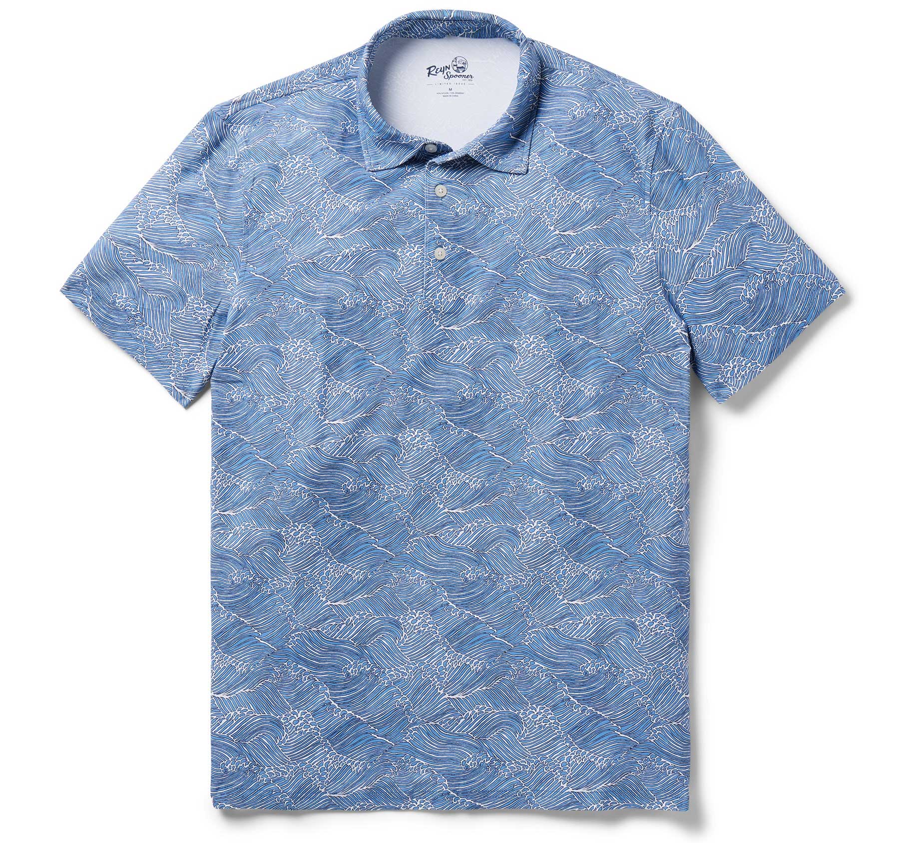 Reyn Spooner Molokai Channel Performance Polo - Blue | Aloha Shirt Shop
