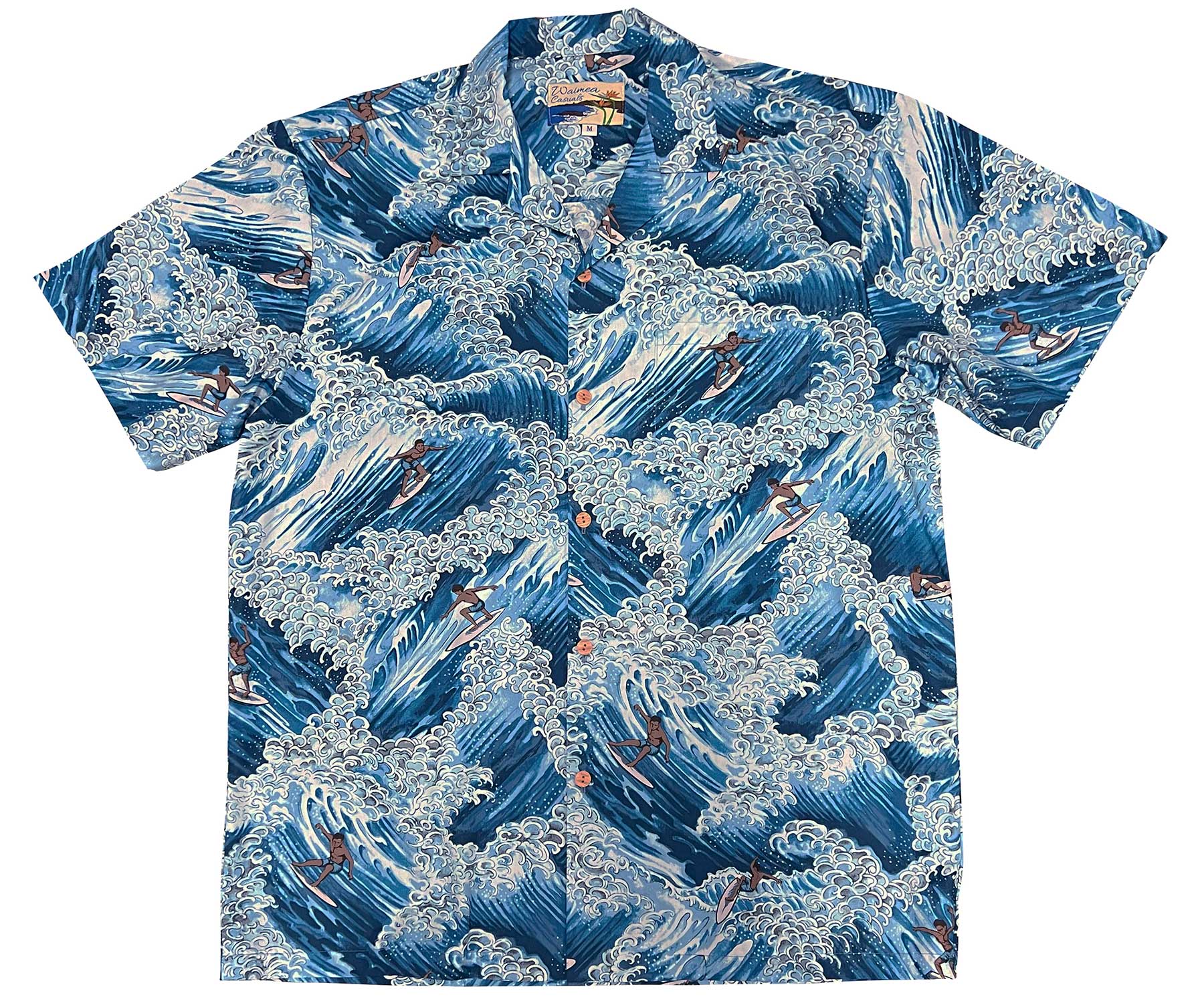 Waimea Casuals Surfer - Blue | Aloha Shirt Shop