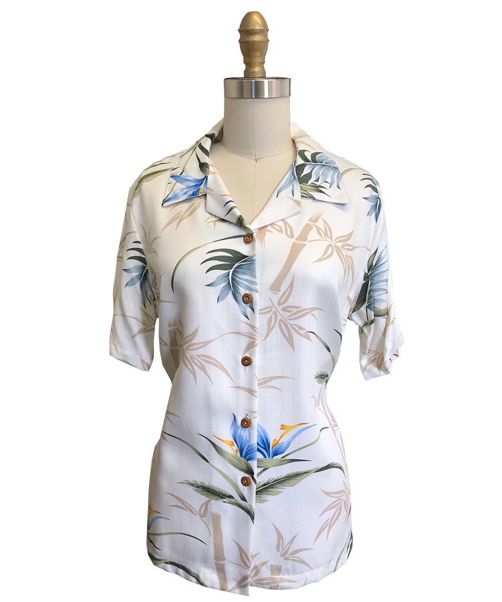 Paradise Found Ladies Bamboo Paradise - Cream | Aloha Shirt Shop