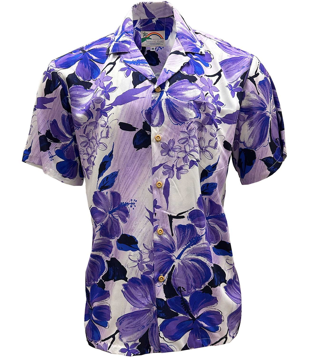 Paradise Found Watercolor Hibiscus - Purple | Aloha Shirt Shop