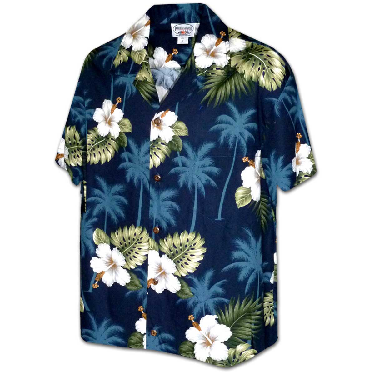 Pacific Legend Hibiscus Islands - Navy | Aloha Shirt Shop