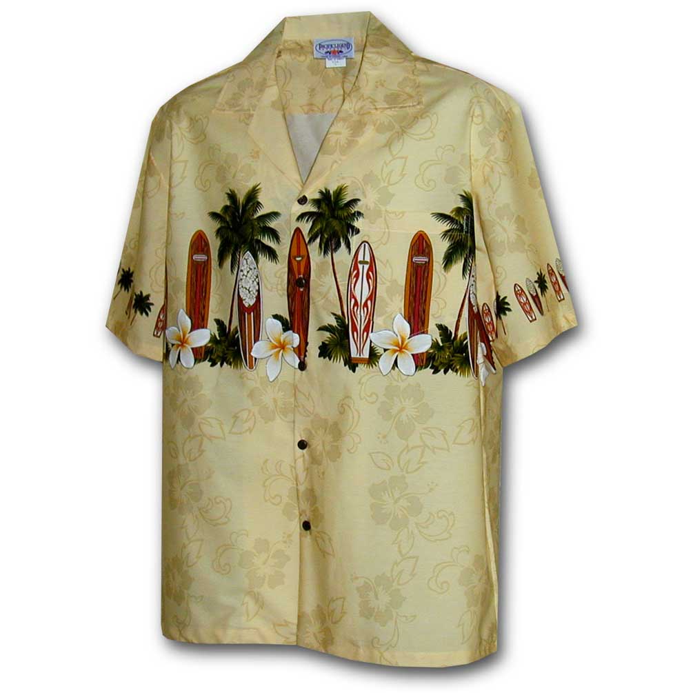 Pacific Legend Surfs Up - Beige | Aloha Shirt Shop