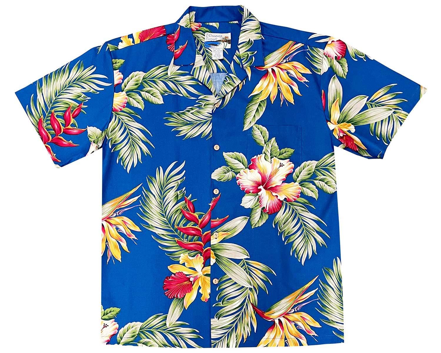 Waimea Casuals Orchid Paradise Blue | Aloha Shirt Shop